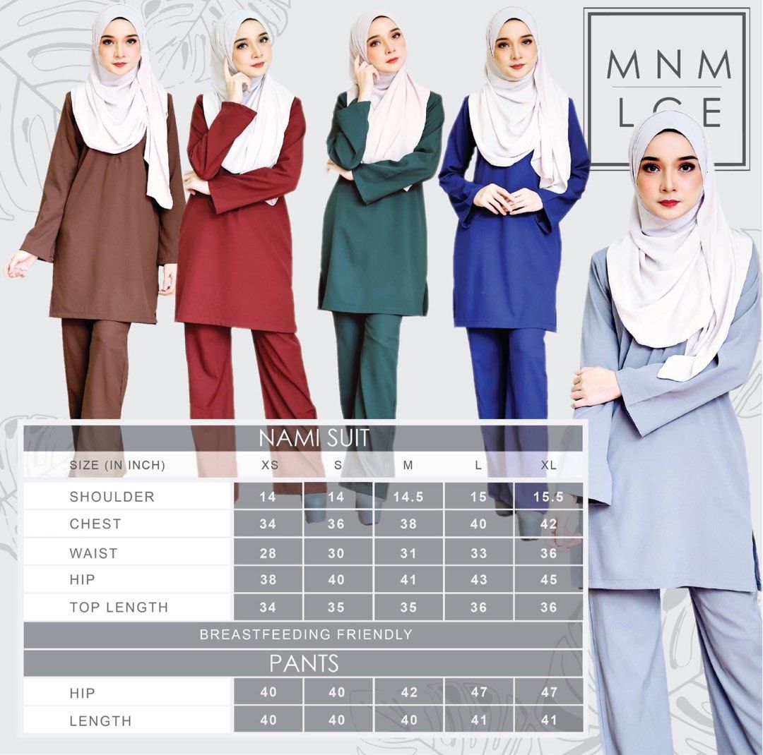 Nami Suit Minimalace Royal Blue , Women's Fashion, Muslimah Fashion ...