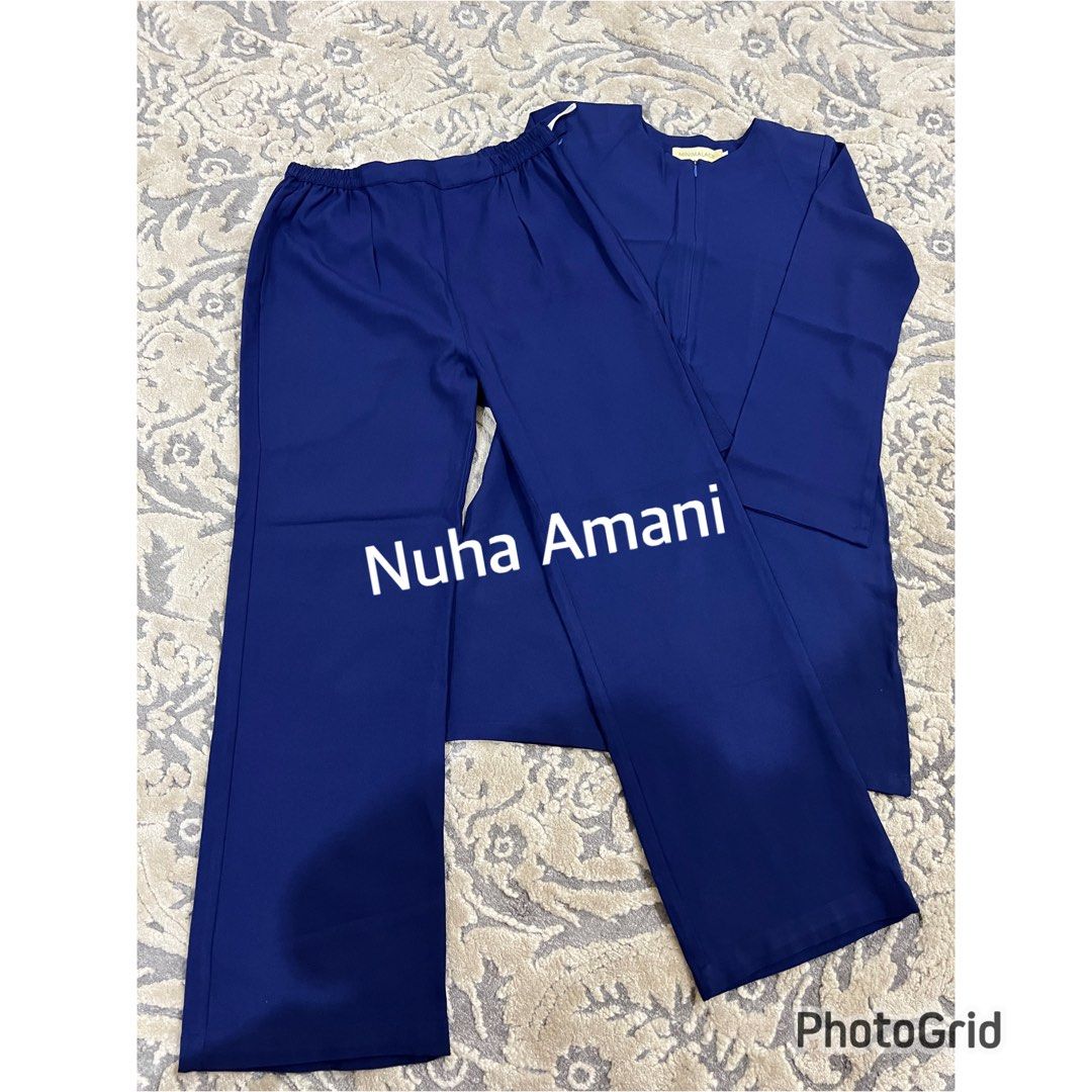 Nami Suit Minimalace Royal Blue , Women's Fashion, Muslimah Fashion ...