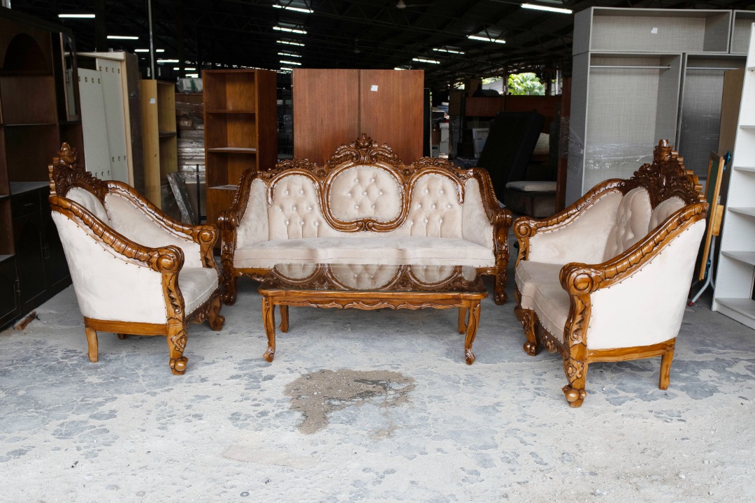 [NEW] Set Sofa Kayu Jati Tiger 3+2+1 Seater, Furniture & Home Living ...