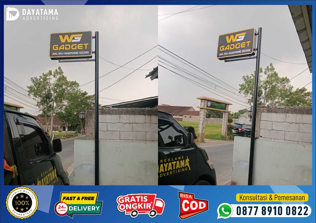 Papan Nama Neon Box Include Tiang 3 Meter, Desain & Kerajinan Tangan ...