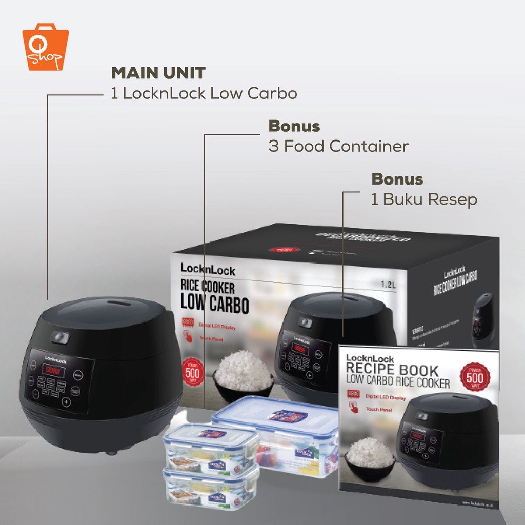 Rice Cooker LocknLock Low Carbo (Free food container locknlock ...