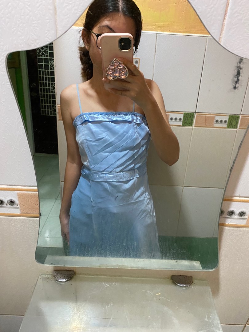 SM Samlin cinderella blue dress ruffles party garden wedding formal ...