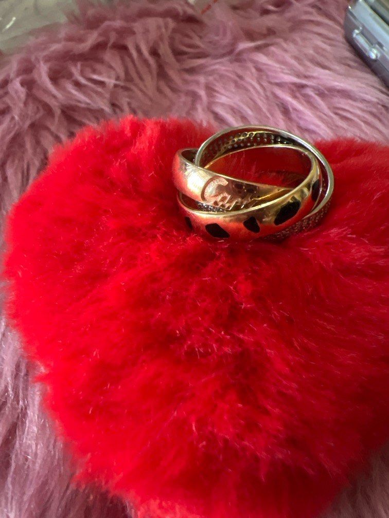 tricolor 14k ring loop, Women's Fashion, Jewelry & Organizers, Rings on ...
