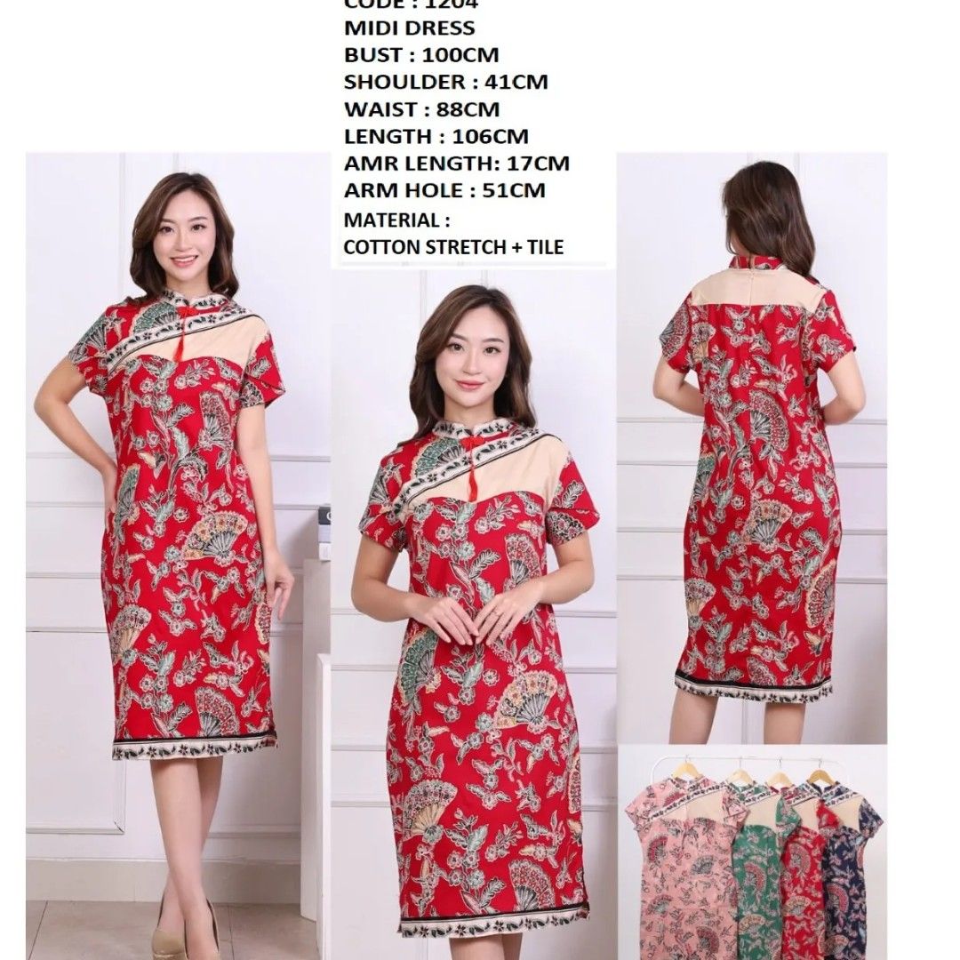 Batik dress cheongsam dress, Women's Fashion, Dresses & Sets ...