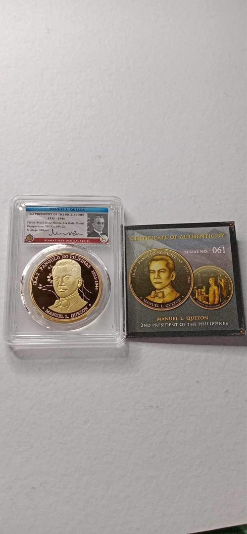 Commemorative Coin - Manuel L. Quezon, Hobbies & Toys, Memorabilia ...