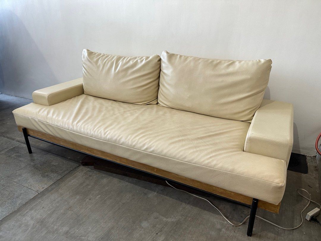 Cream Sofa ( Uratex foam), Furniture & Home Living, Furniture, Sofas on ...