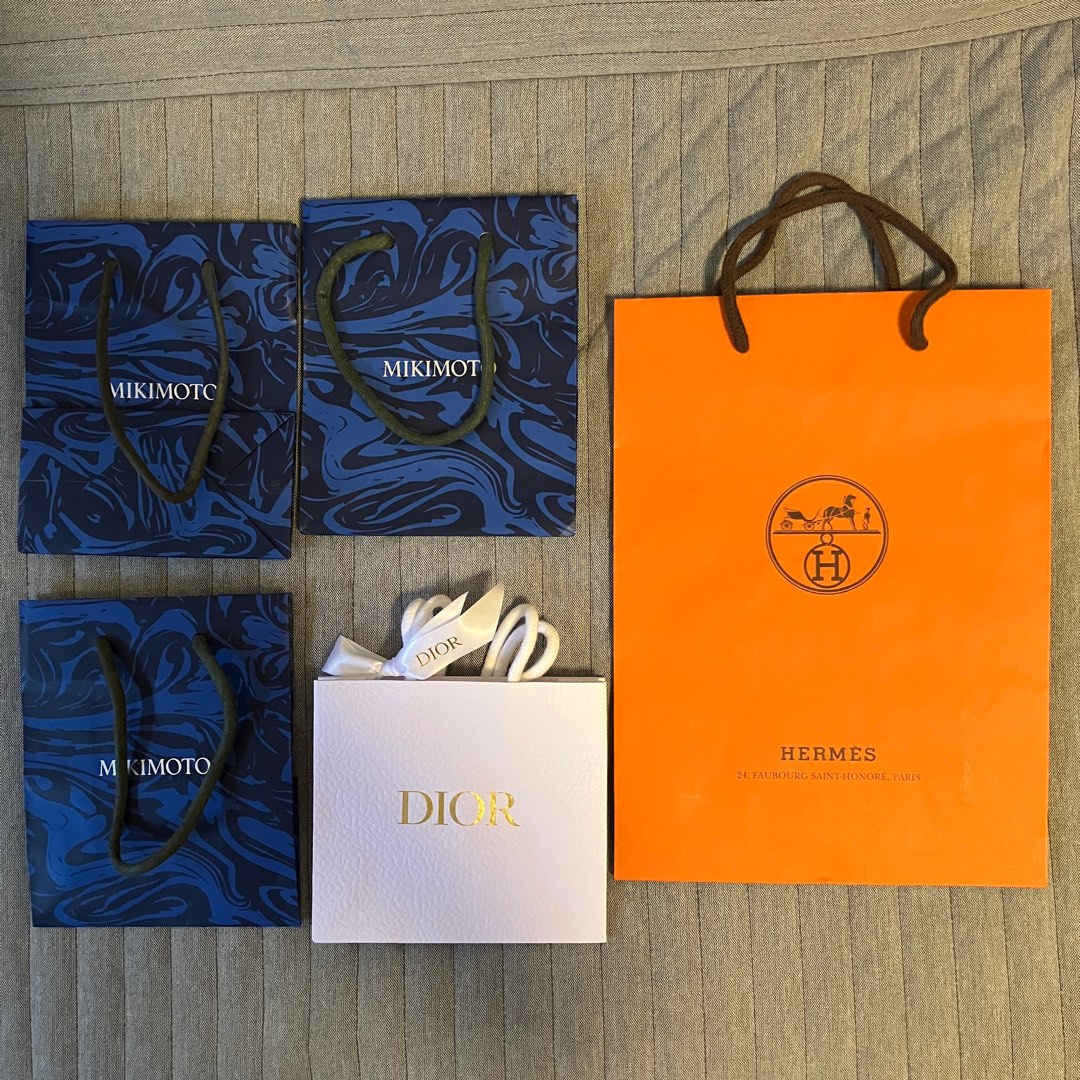 Dior Hermes Mikimoto Paper Bags, Luxury, Accessories on Carousell