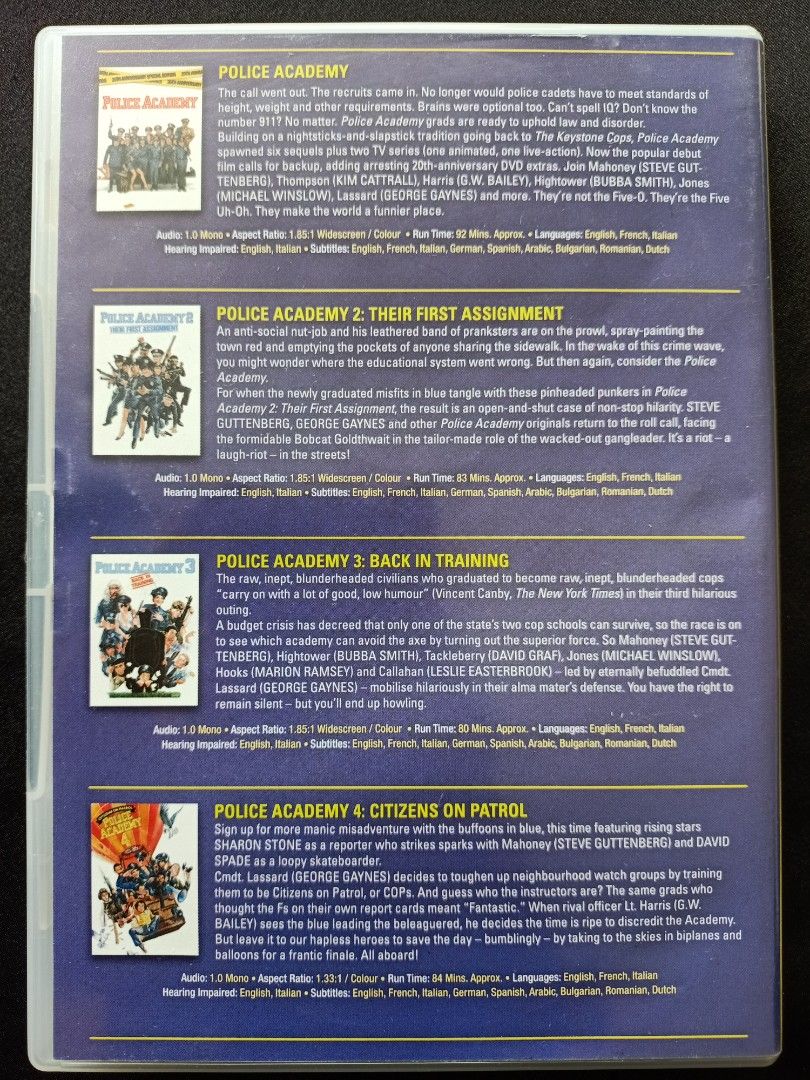 DVD Police Academy - The Complete Collection ( Part 1 ), Hobbies & Toys ...