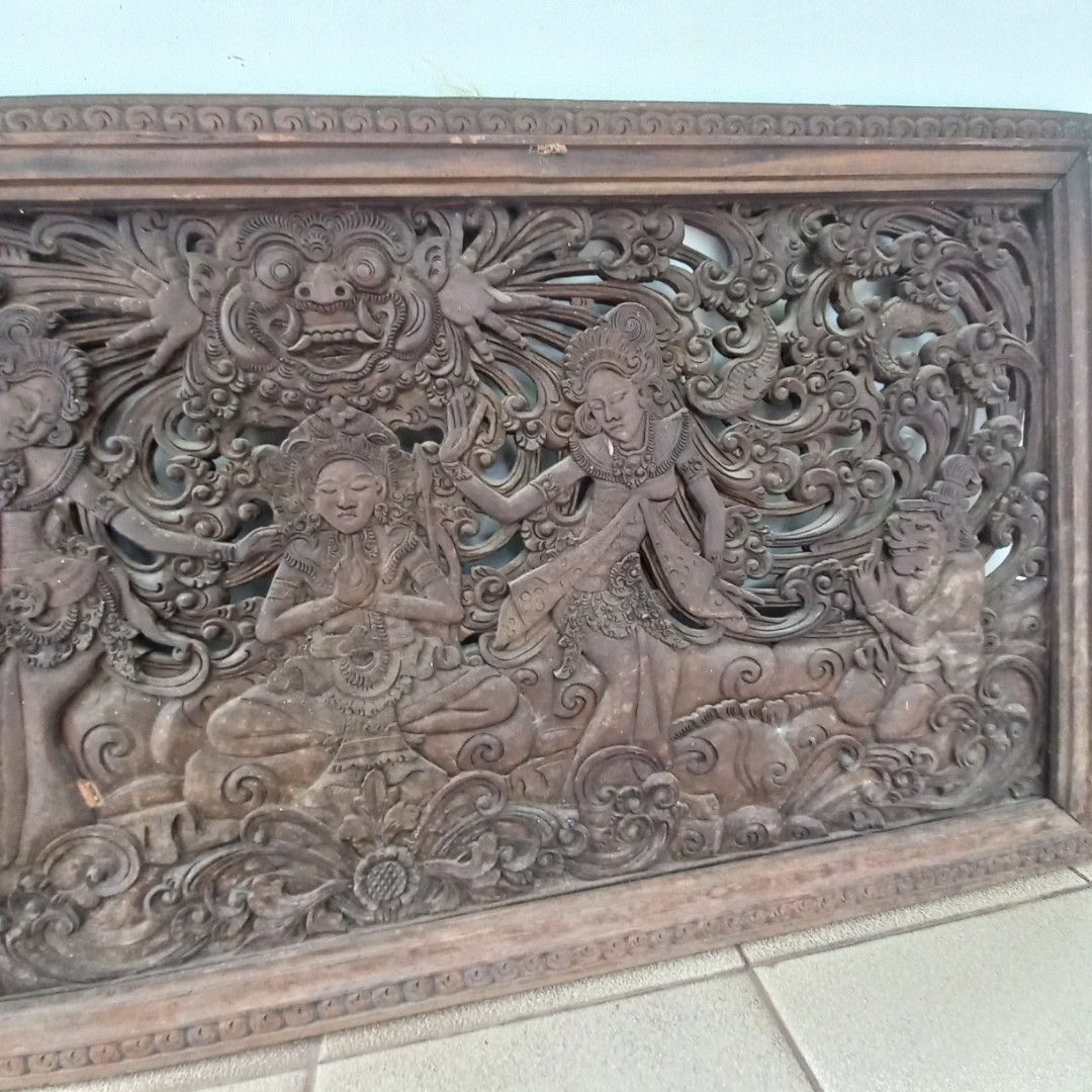 RELIEF Kayu Ukiran BALI, Desain & Kerajinan Tangan, Karya Seni di Carousell