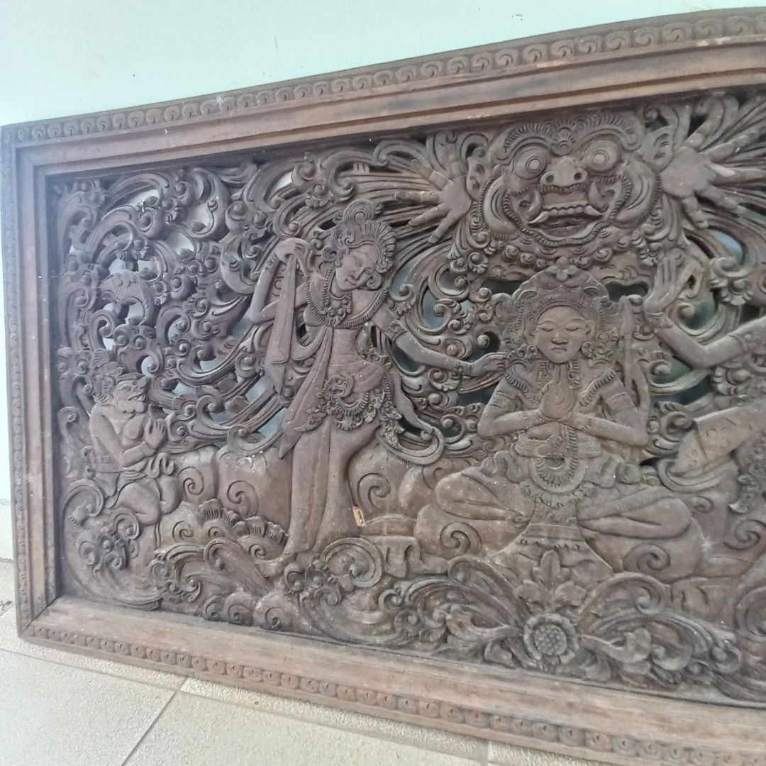 RELIEF Kayu Ukiran BALI, Desain & Kerajinan Tangan, Karya Seni di Carousell