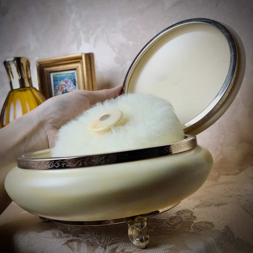 LATE 1950s BOUDOIR GLAMOUR Scroll Footed Swirling Marble Effect ...