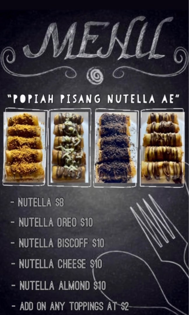 POPIAH PISANG NUTELLA AE, Food & Drinks, Homemade Bakes on Carousell