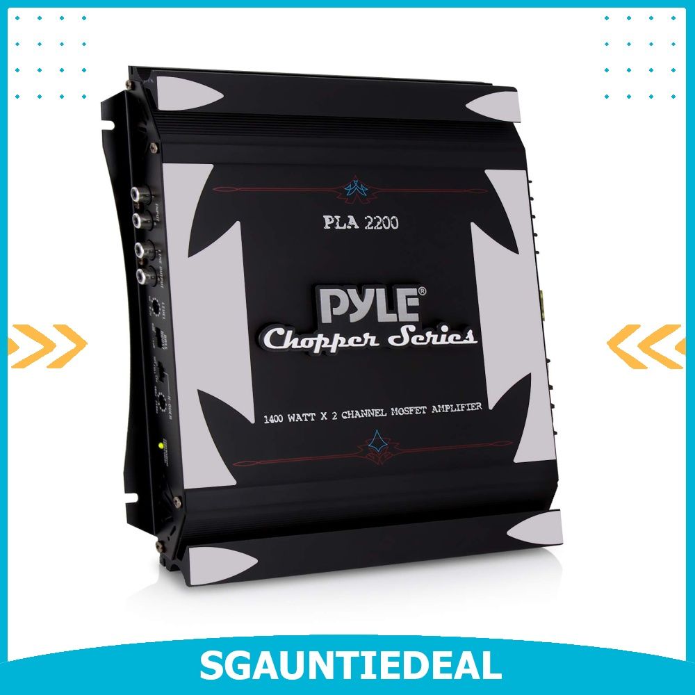 Pyle 2 Channel Car Stereo Amplifier - 1400W Dual Channel Bridgeable ...
