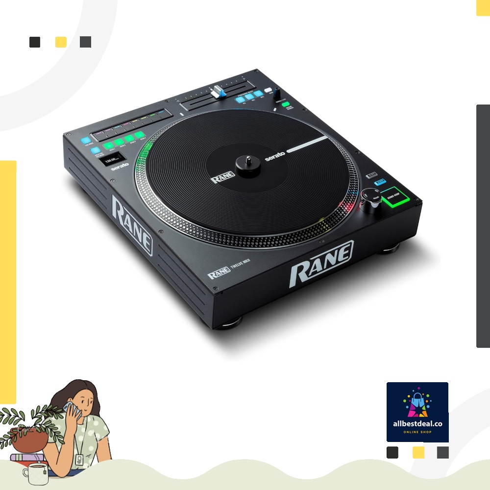 RANE DJ Twelve MKII | 12-Inch Motorized Vinyl Like MIDI Turntable with ...