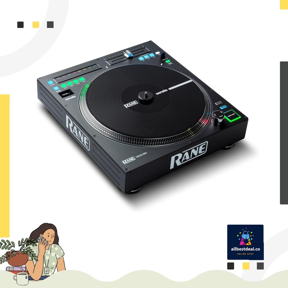 RANE DJ Twelve MKII | 12-Inch Motorized Vinyl Like MIDI Turntable with ...