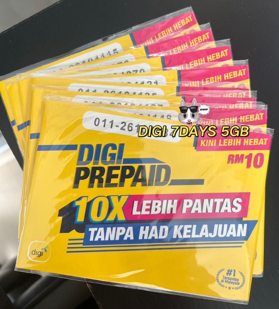 [Readystock] Malaysia Digi SIM Card 7 DAYS unlimited social & 5GB data ...