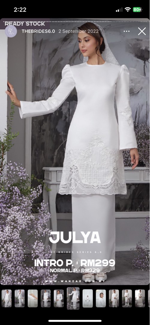 RENTAL Baju Nikah Julya (Wanzar), Women's Fashion, Muslimah Fashion ...
