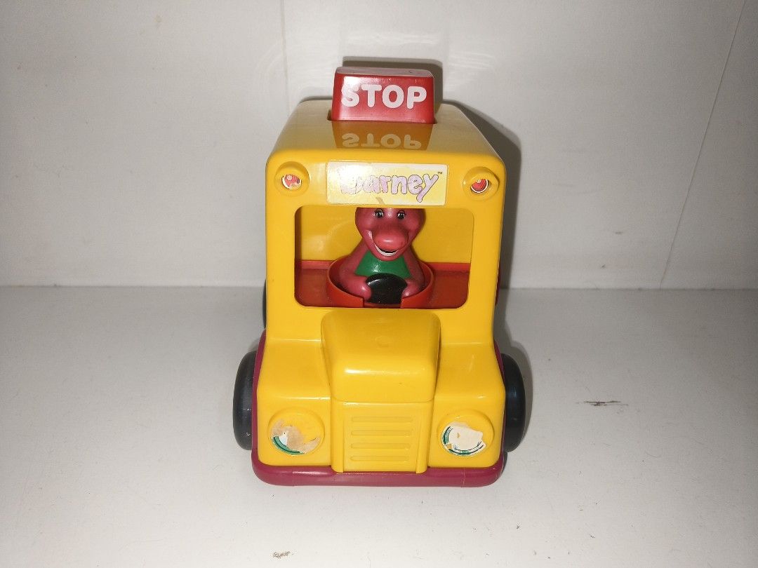 Vintage Barney School Bus Push & Go 1994, Hobbies & Toys, Collectibles ...