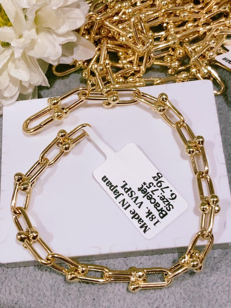 18K Japan Gold hardware bracelet, Women's Fashion, Jewelry & Organizers ...