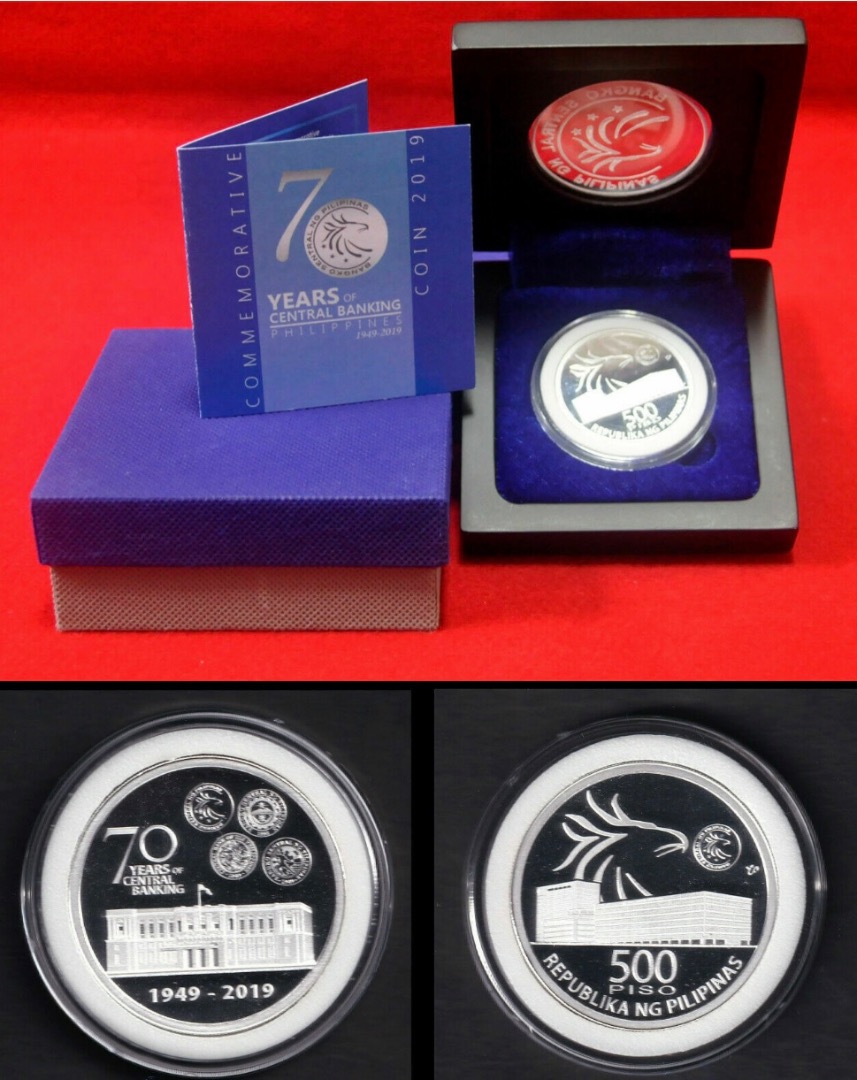 2019 Philippines 500 Peso BSP 70th Central Banking Commemorative Silver ...