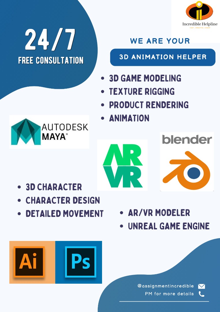 3D Animation Assignment Helper | AR/VR (Maya/Blender/Photoshop/Unity), Hobbies & Toys ...