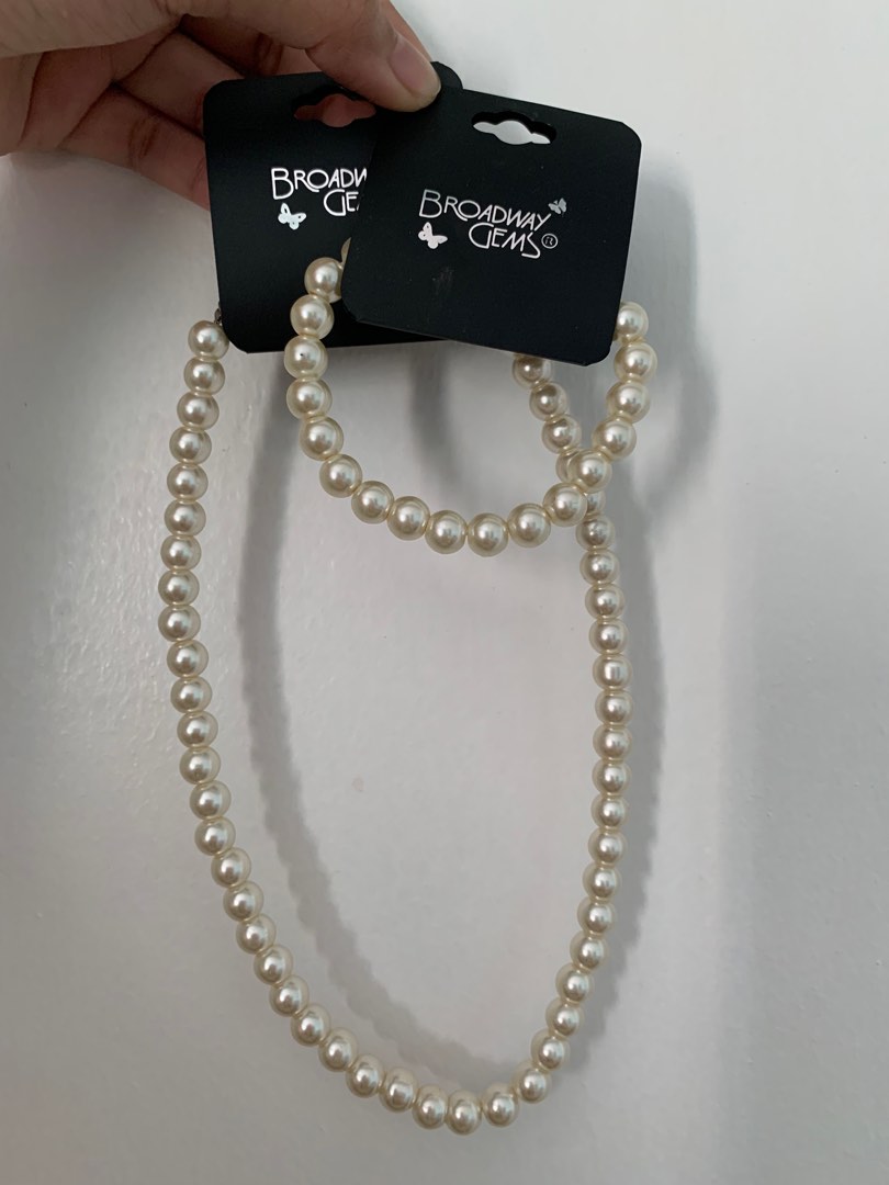 Broadway Gems Pearl Necklace and Bracelet (BUNDLE), Women's Fashion ...