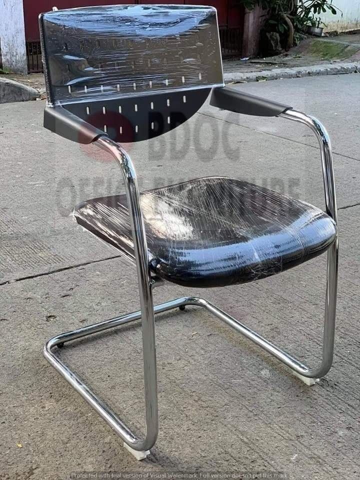 chrome Sled legs with arms visitors legs / office partition / office ...