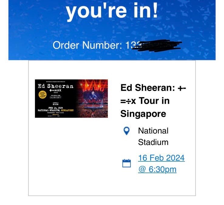 Ed Sheeran - 1 ticket - 16 Feb 2024, Tickets & Vouchers, Event Tickets ...