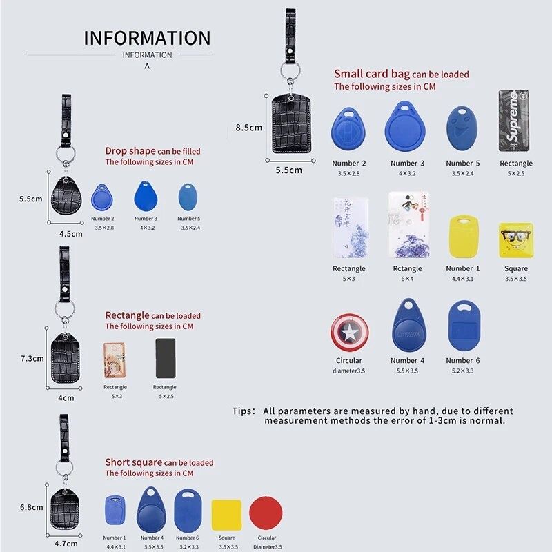 Leather Airtag Card Holder Badge Wallet Portable Cover for Starline ...