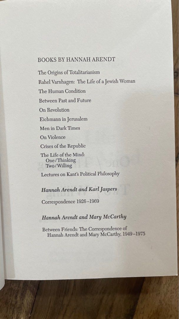 The Life of the Mind Combined (2 Volumes in 1) by Hannah Arendt ...