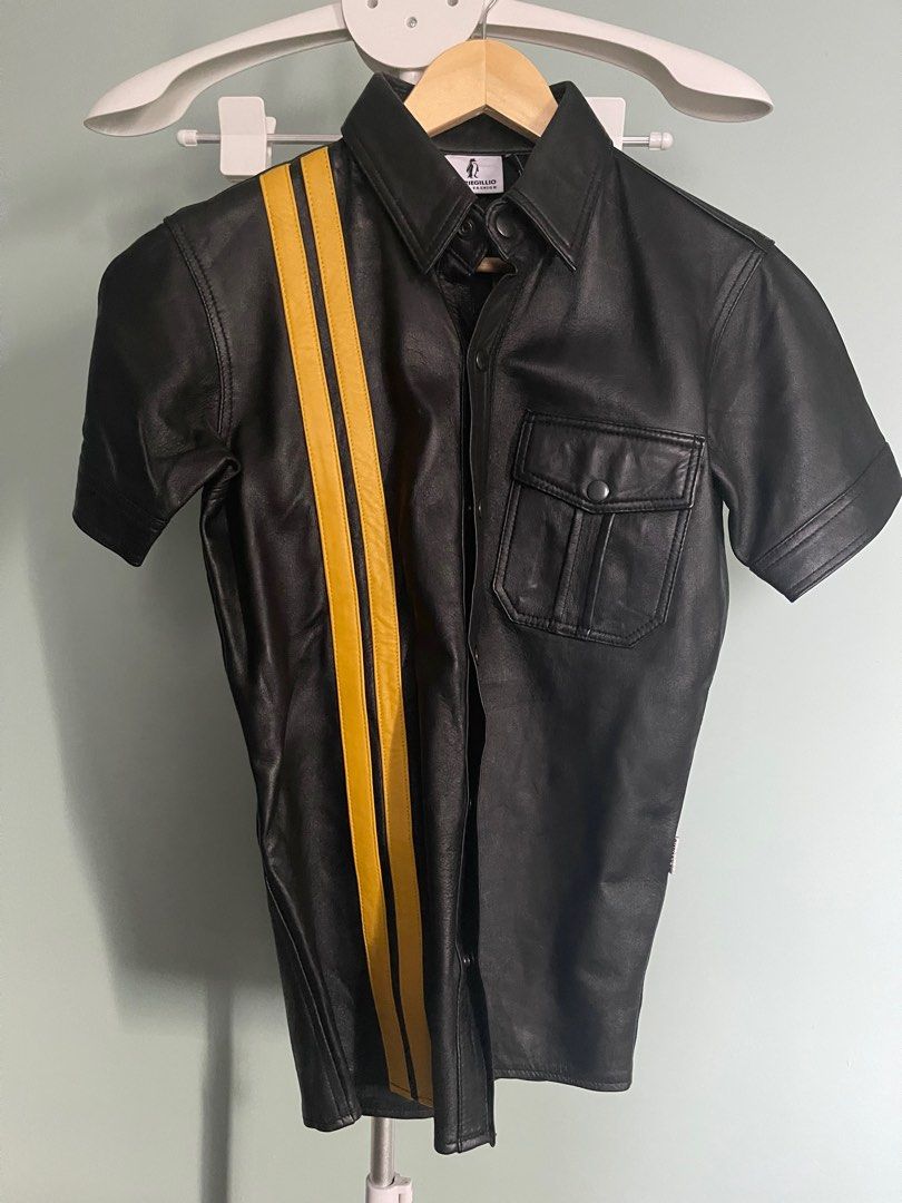Mr Riegillio Leather Shirt, Men's Fashion, Tops & Sets, Formal Shirts ...