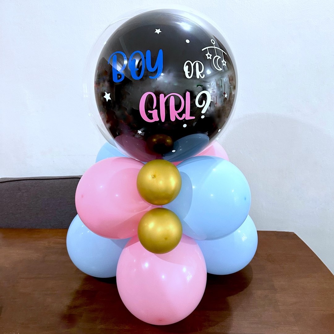 (Read description) No mess gender reveal bobo balloon on latex balloon ...