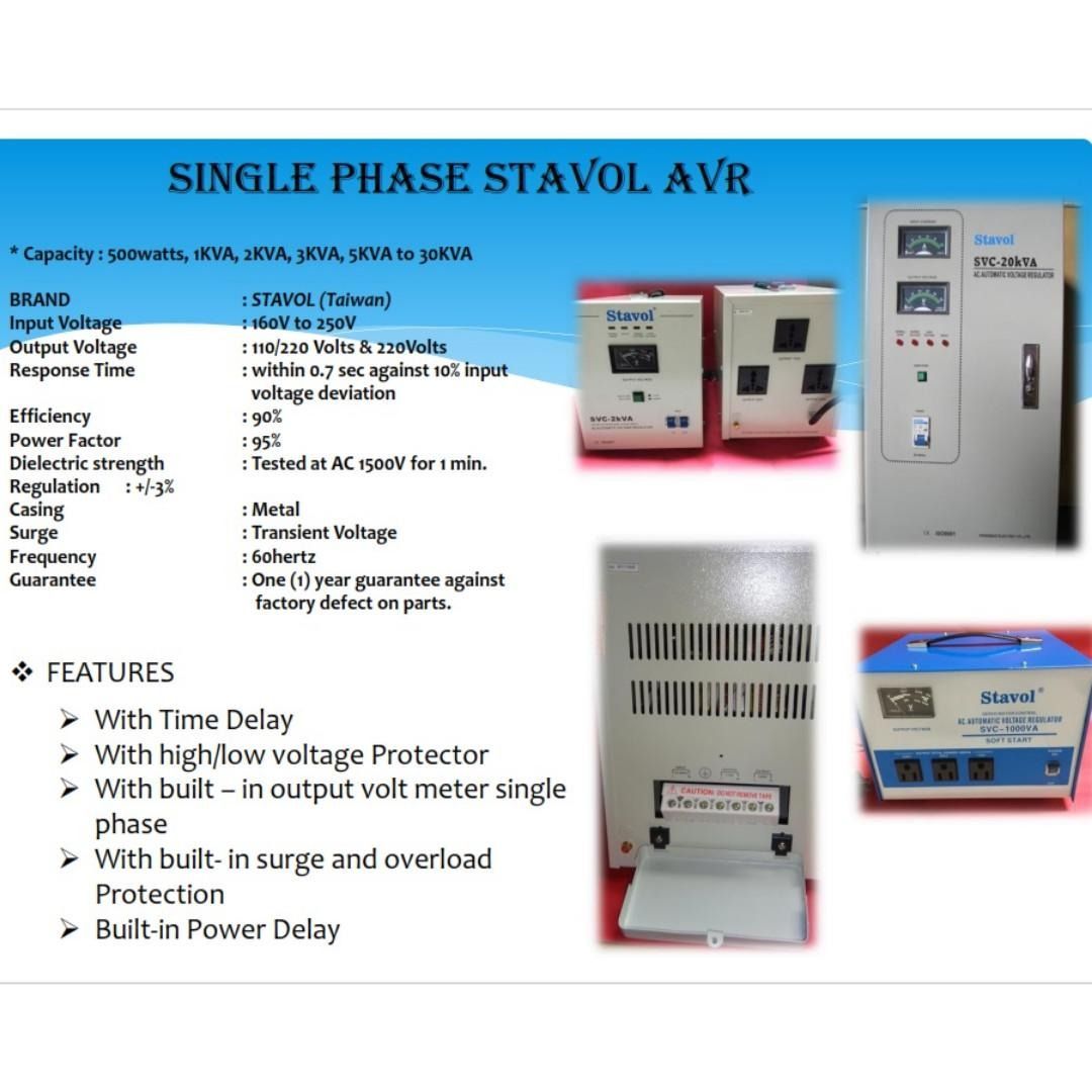 ORIGINAL single phase 1 yr guarantee AVR for sensitive items ref ...