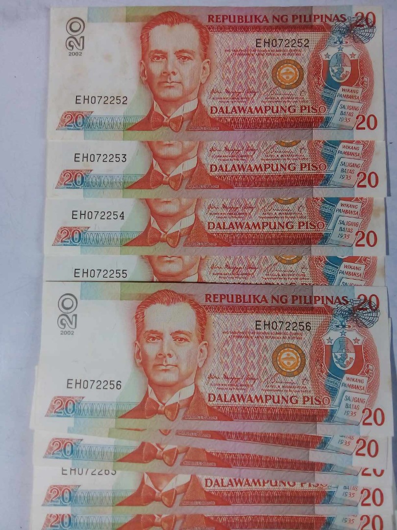 20 pesos Philippine banknote NDS Unc Arroyo-Buenaventura, Hobbies ...