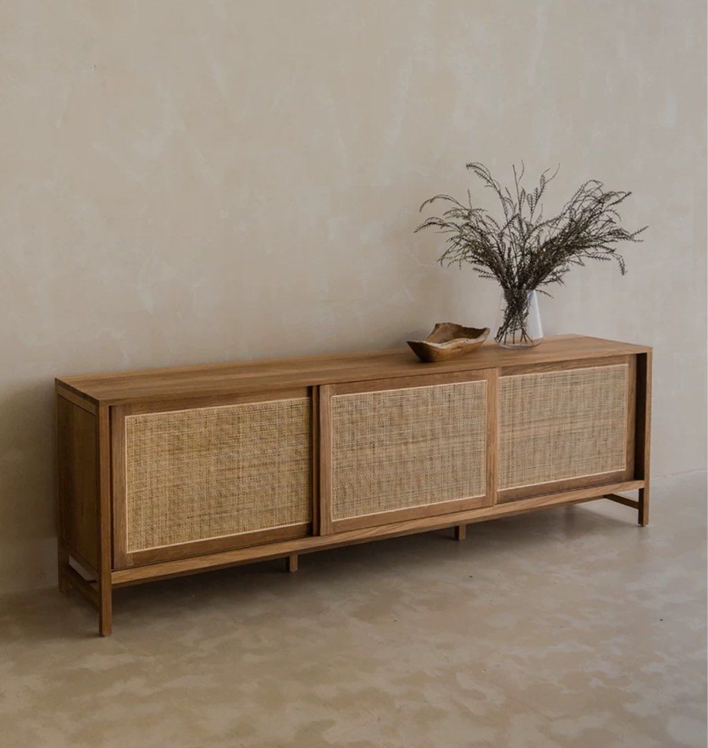 PRESOL Japandi Rattan TV Console, Furniture & Home Living, Furniture ...