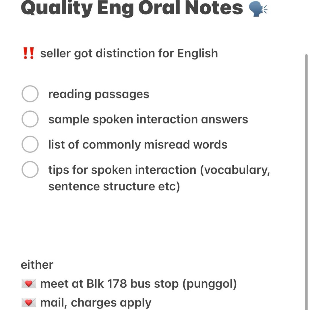 secondary English Oral Notes, Hobbies & Toys, Books & Magazines ...