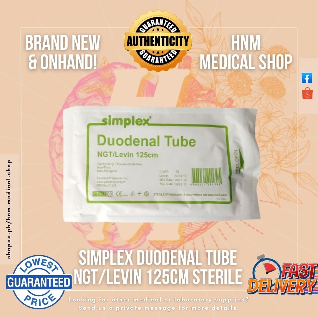 SIMPLEX DUODENAL NGT TUBE LEVIN 125CM STERILE, Health & Nutrition ...