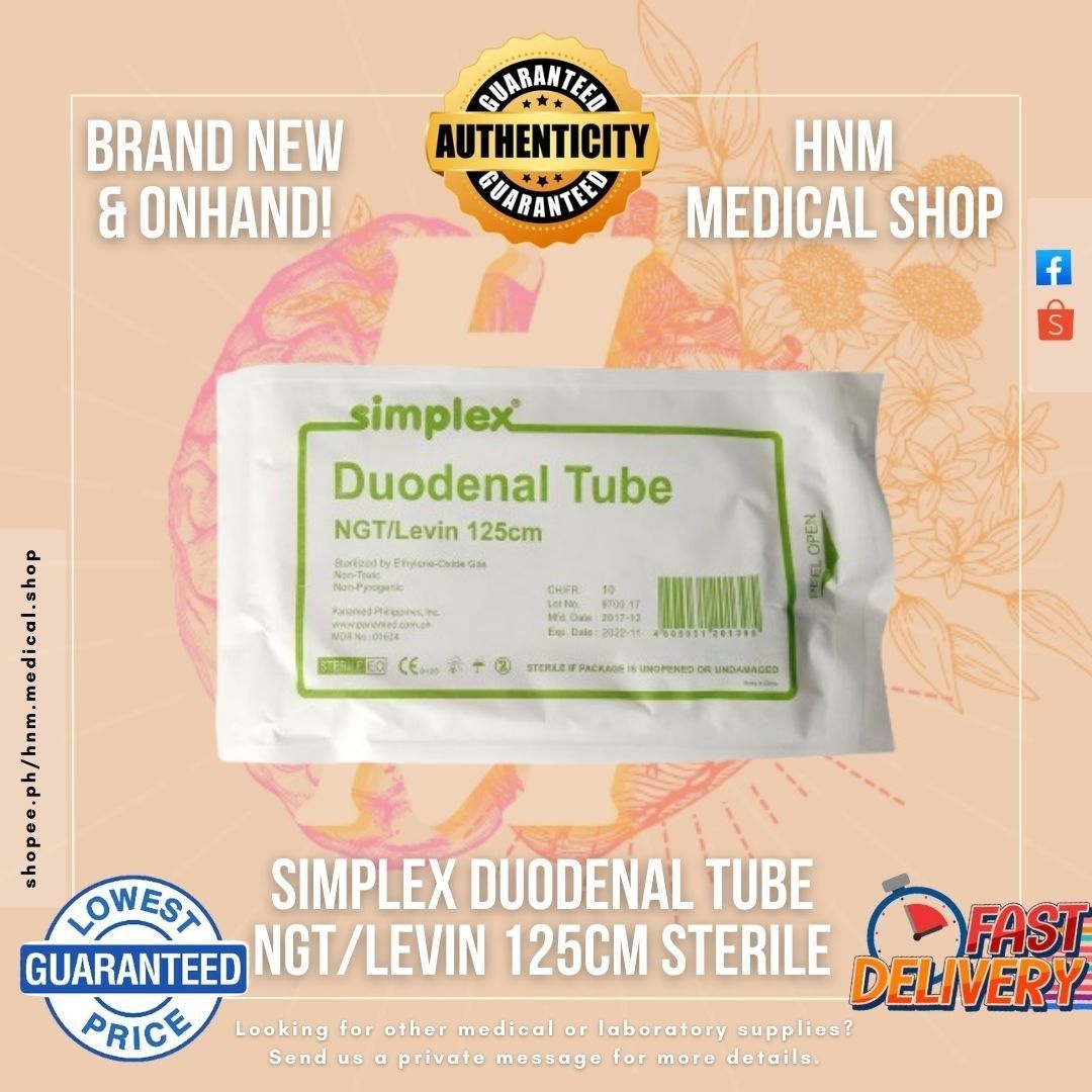 SIMPLEX DUODENAL NGT TUBE LEVIN 125CM STERILE, Health & Nutrition ...