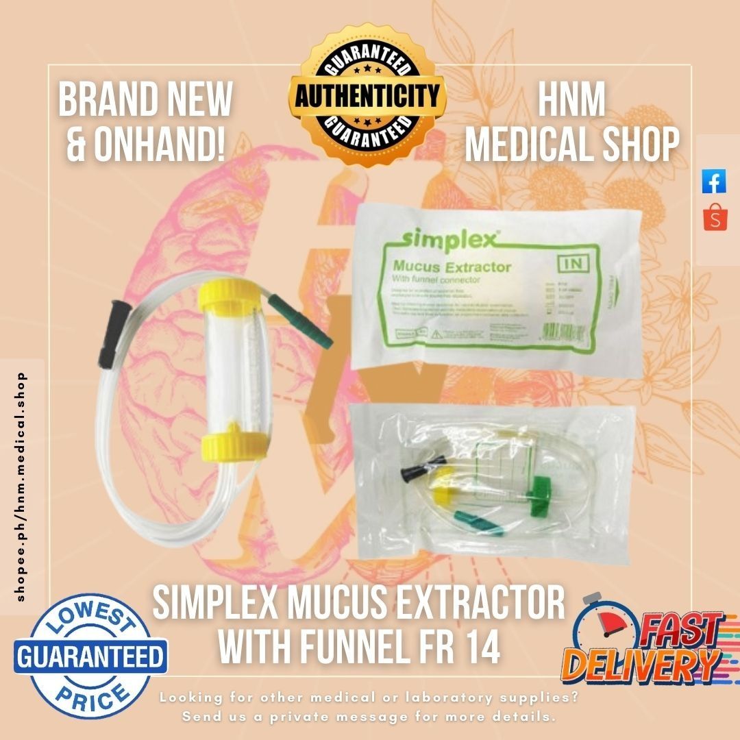 SIMPLEX MUCUS EXTRACTOR WITH FUNNEL CONNECTOR FR14 STERILE, Health ...
