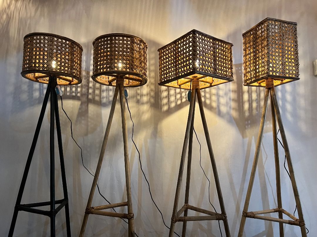 Solihiya Floor Lamp/ Rattan Pendant Lamps, Furniture & Home Living ...