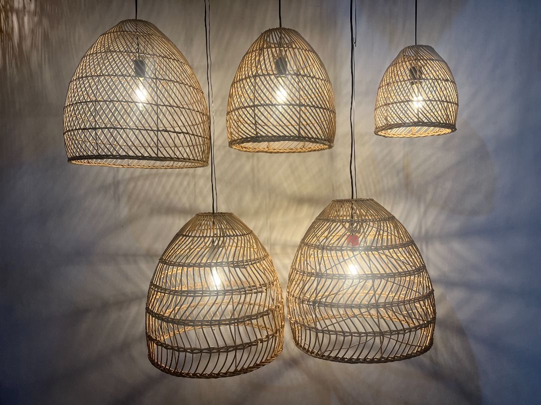 Solihiya Floor Lamp/ Rattan Pendant Lamps, Furniture & Home Living ...