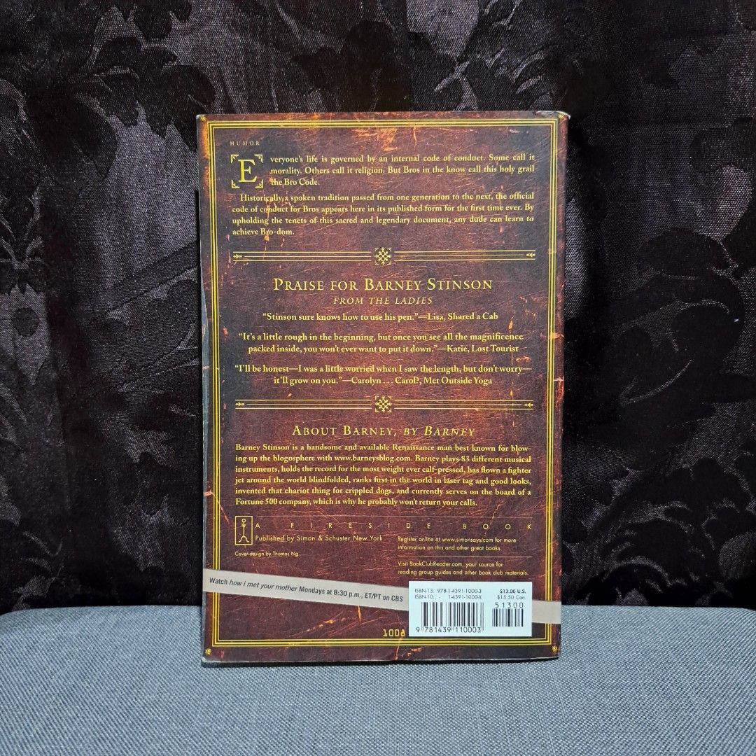 The Bro Code Barney Stinson, Hobbies & Toys, Books & Magazines, Fiction ...