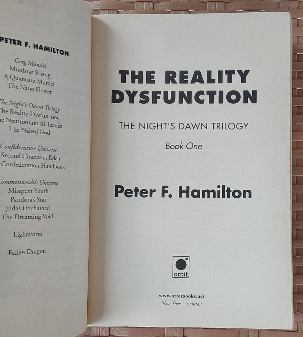 SCIENCE FICTION - The Reality Disfunction by Peter F Hamilton, 2008 ...