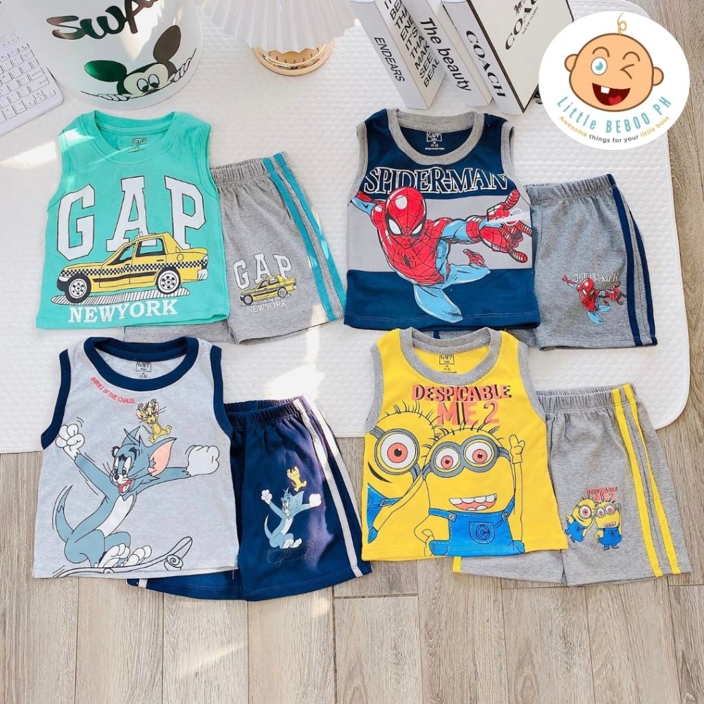 Baby Kids Sando and Short Terno Boys Cotton Sando Set (1 to 12 years ...