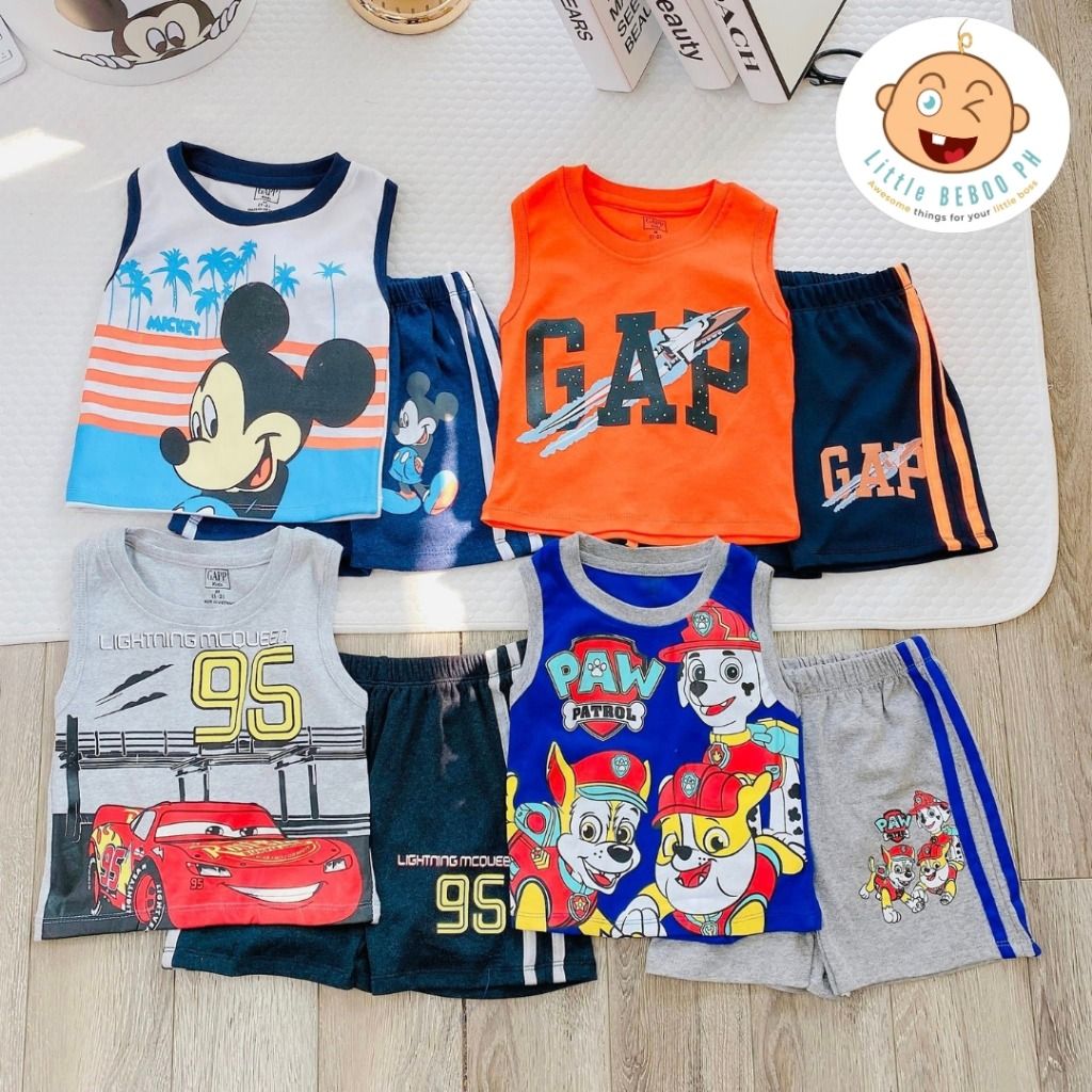 Baby Kids Sando and Short Terno Boys Cotton Sando Set (1 to 12 years ...