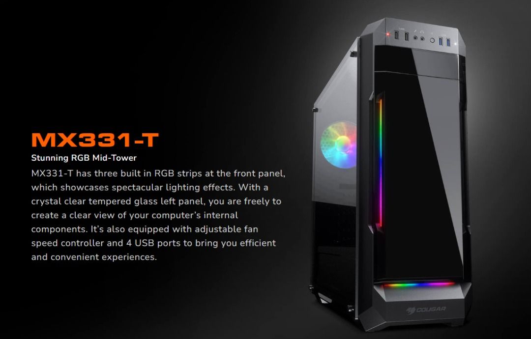 COUGAR MX331-T RGB GAMING CASE, Computers & Tech, Parts & Accessories ...