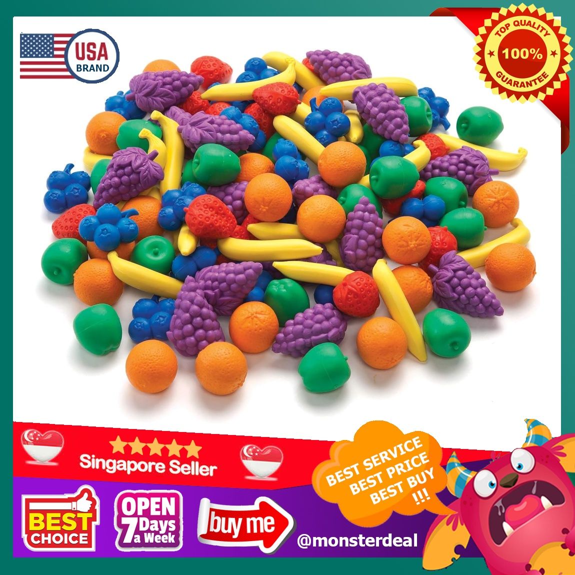 Edx Education Fruit Counters - Set of 108 - Early Math Manipulative for ...