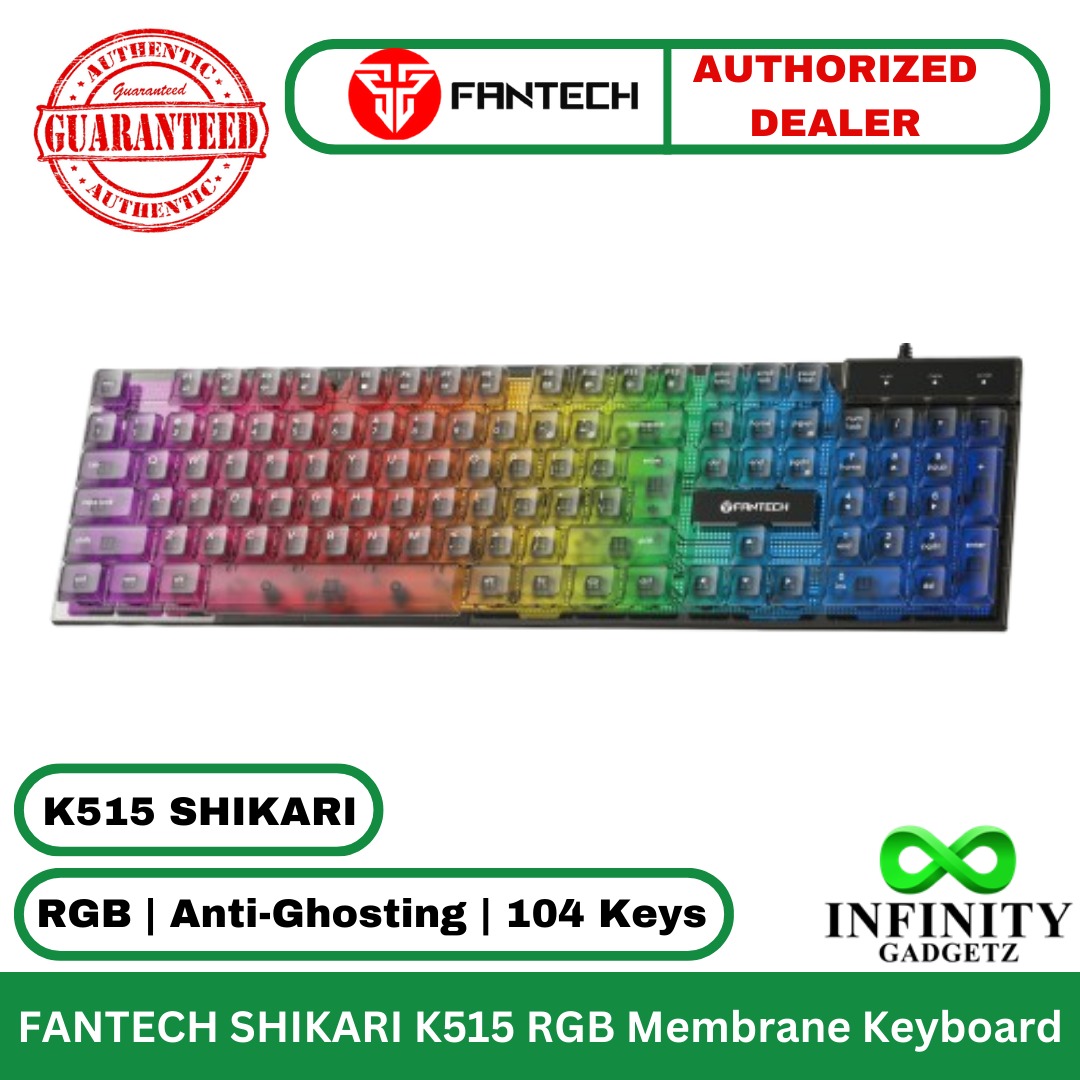 FANTECH SHIKARI K515 RGB Membrane Keyboard Wired Gaming Keyboard Advance Anti-Ghosting ...