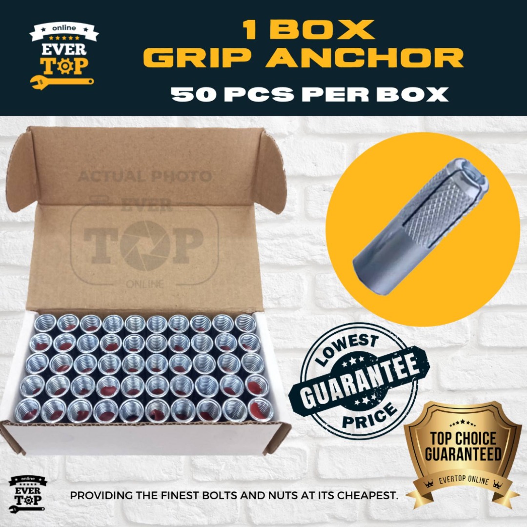 GRIP ANCHOR 3/8 | 1/2 | PER BOX (50 PCS), Commercial & Industrial ...