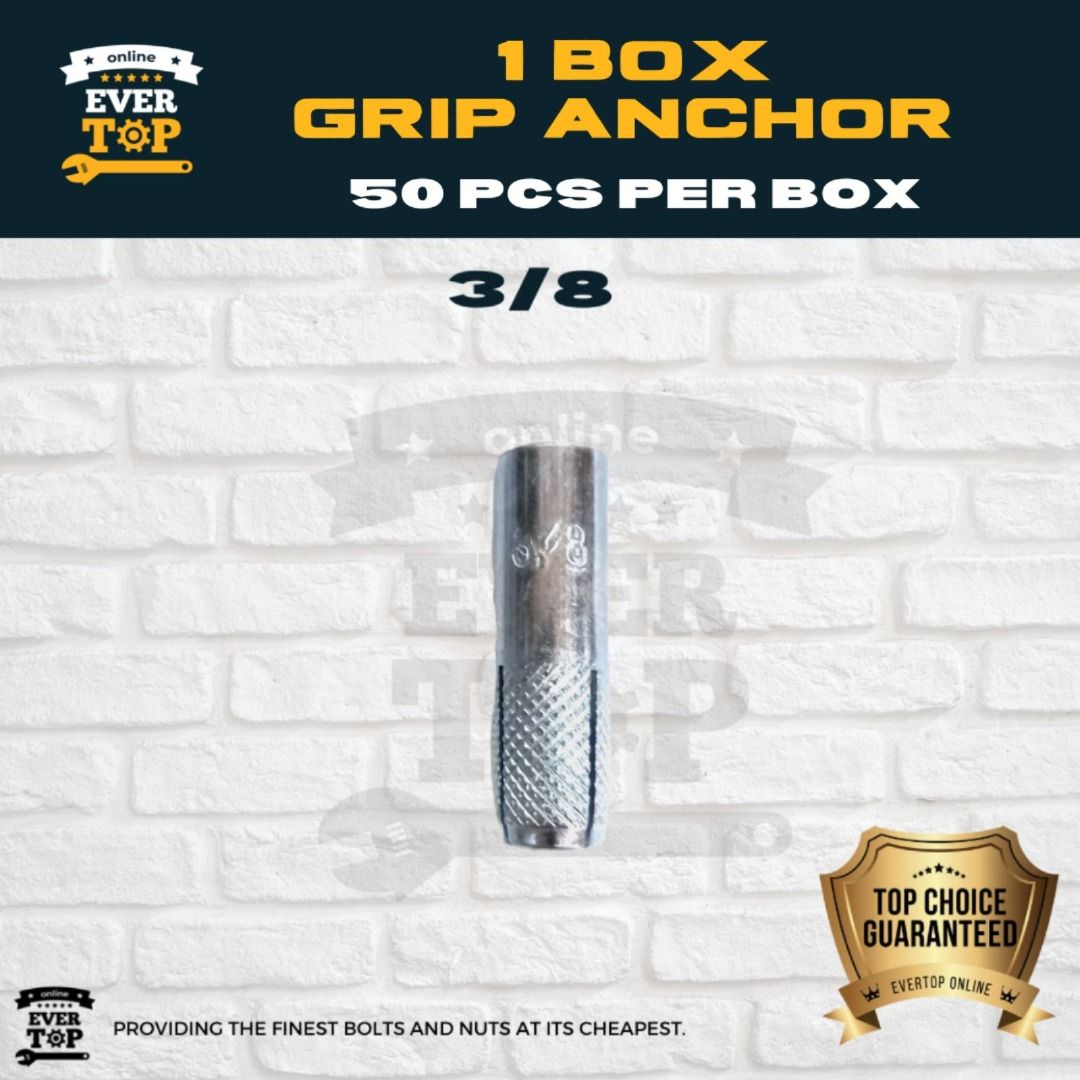 GRIP ANCHOR 3/8 | 1/2 | PER BOX (50 PCS), Commercial & Industrial ...